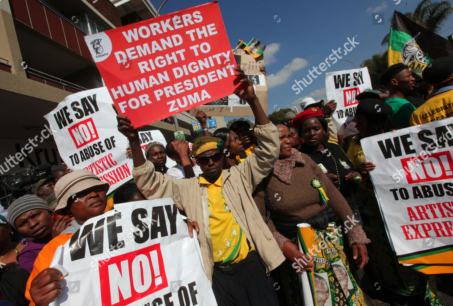 Anc African National Congress Supporters Demonstrate Editorial Stock ...