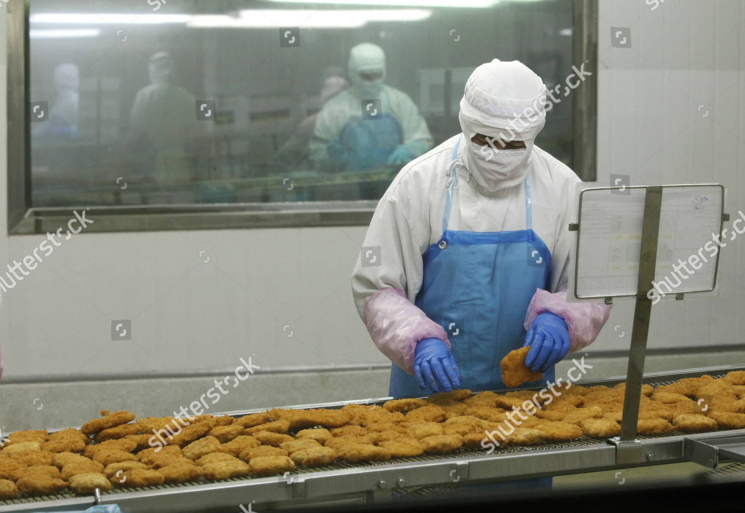 Thai Factory Worker Process Cooked Chicken Editorial Stock Photo ...