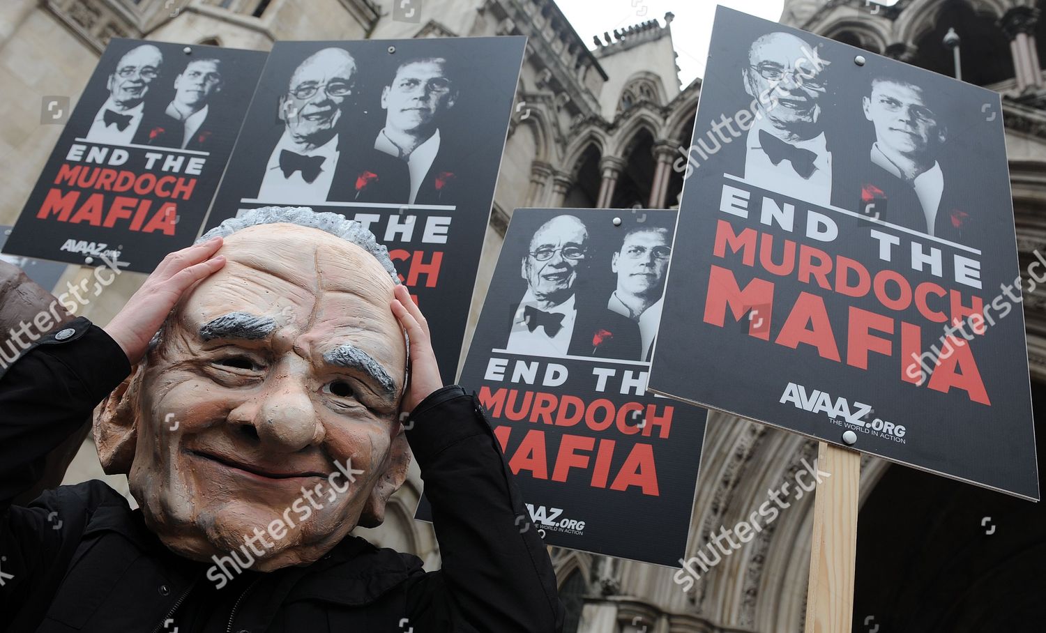 Protester Wearing Mask Rupert Murdoch Demonstrates Editorial Stock ...