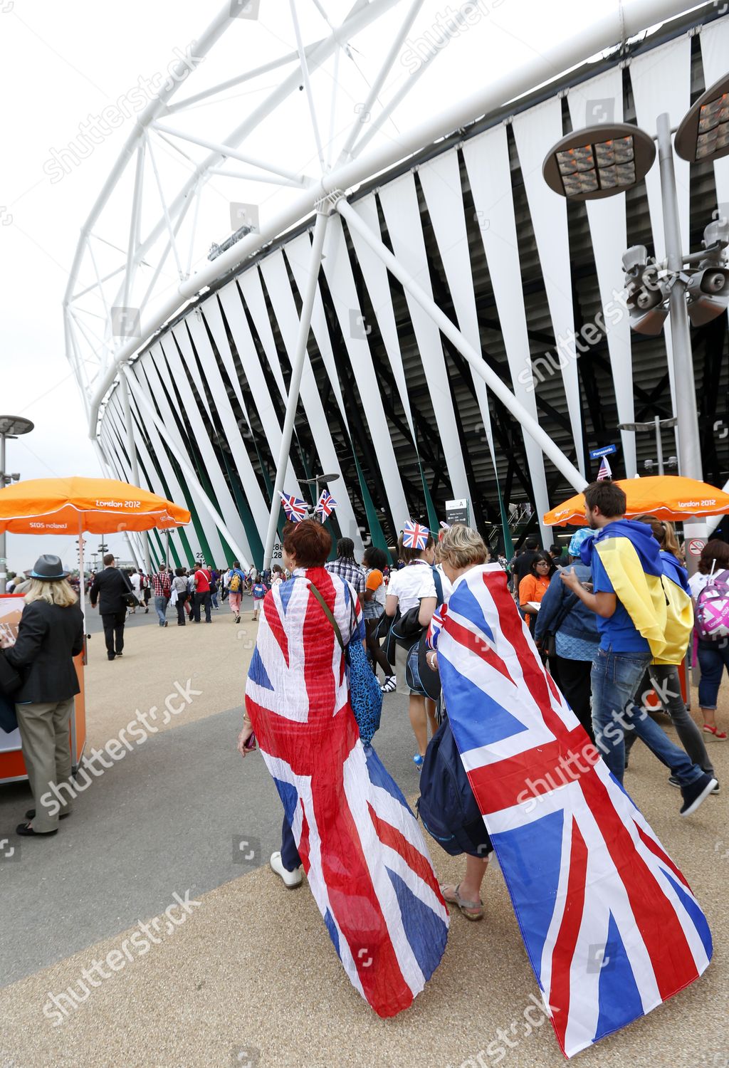 Spectators Union Jack Flags Walk Olympic Editorial Stock Photo - Stock ...