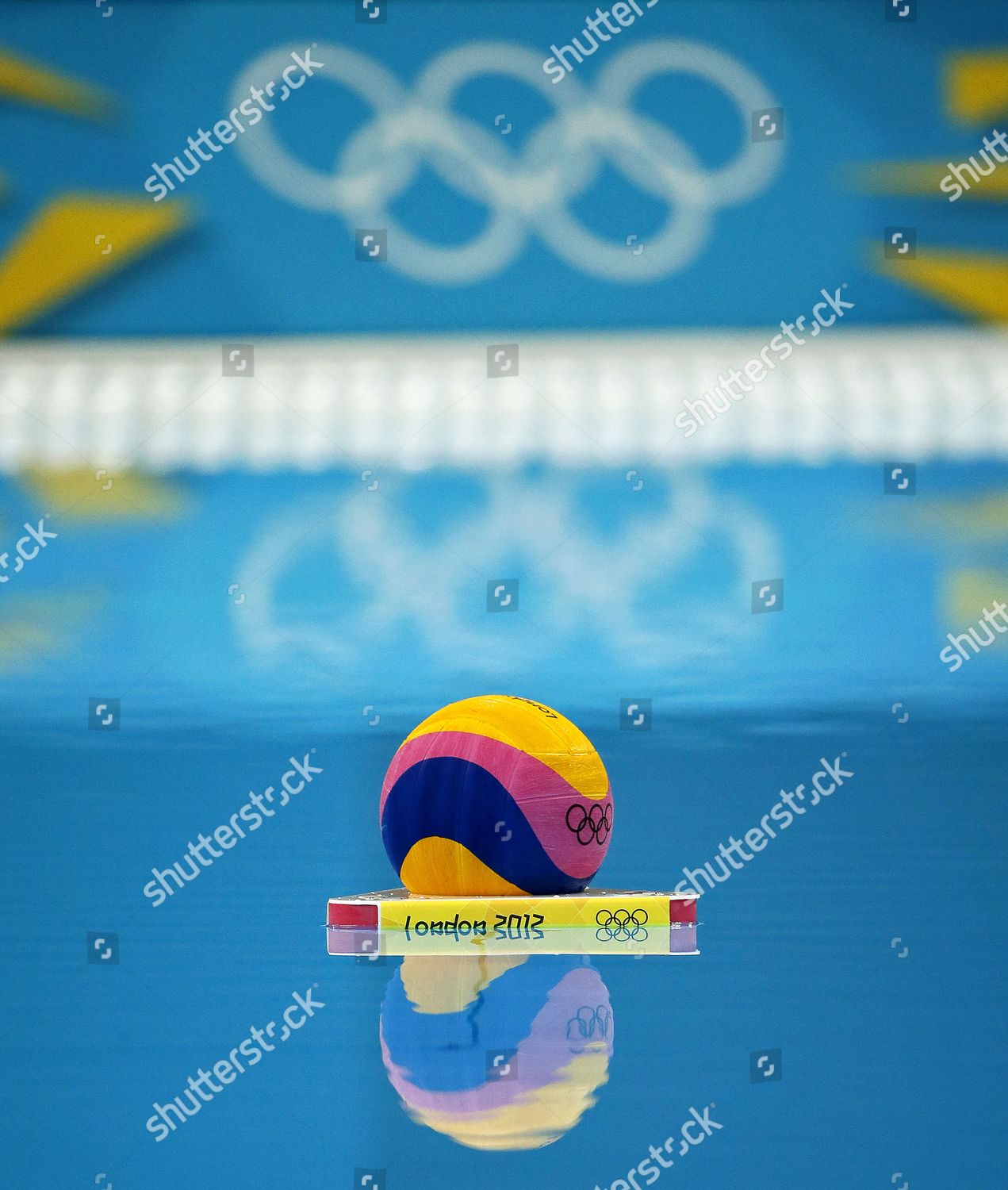 Waterpolo Ball Olympic Rings Backround Seen Editorial Stock Photo ...