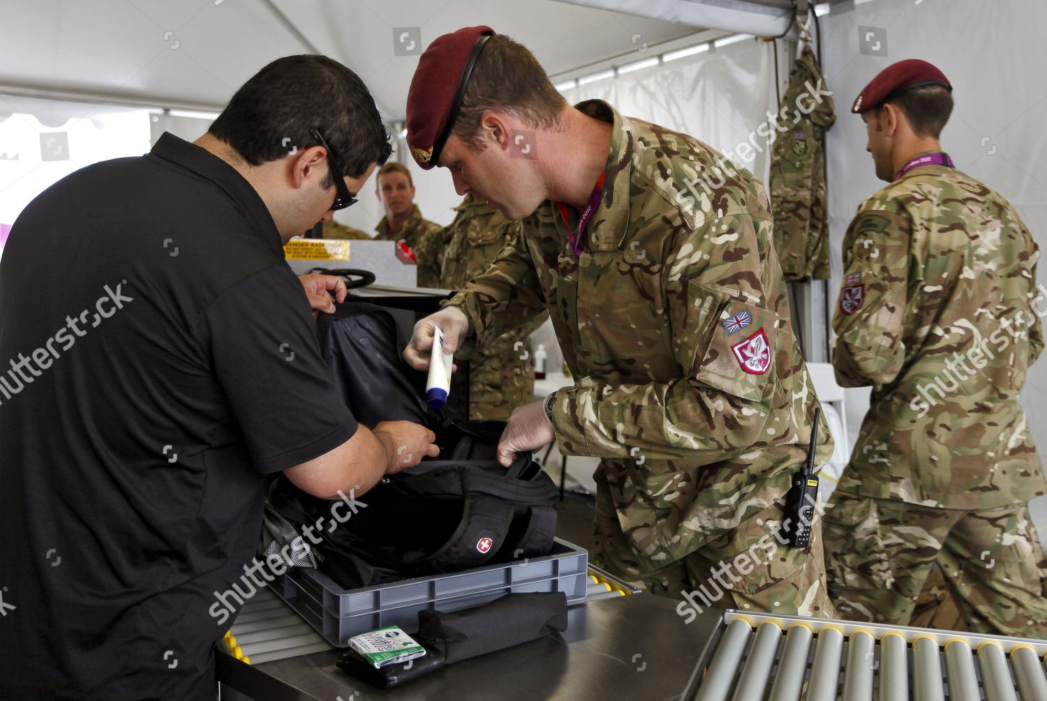 British Army Soldiers Check Bag Entry Editorial Stock Photo - Stock ...