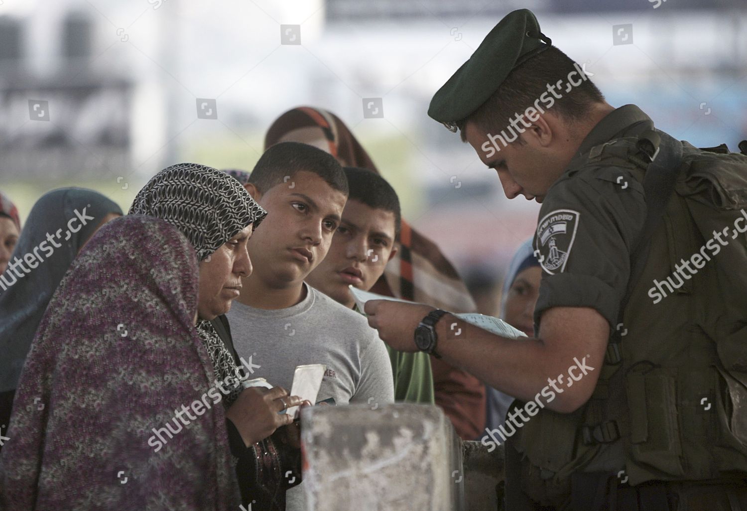 Israeli Border Police Officer Checks Ids Editorial Stock Photo - Stock ...