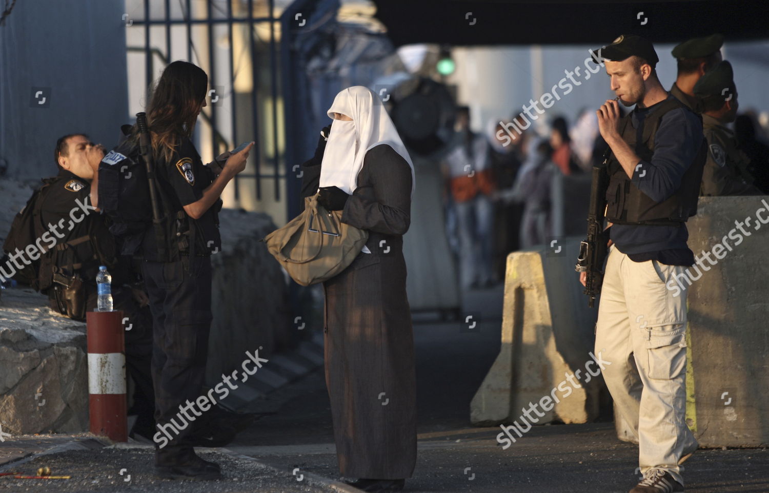 Israeli Border Police Officer Checks Ids Editorial Stock Photo - Stock ...