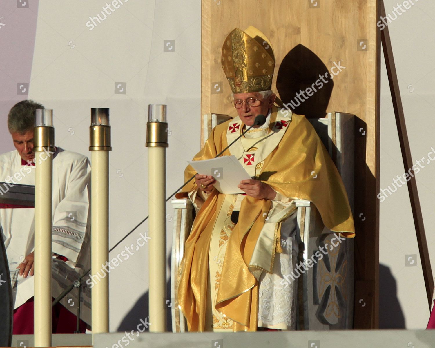 Pope Benedict Xvi Reads His Homily Editorial Stock Photo - Stock Image ...