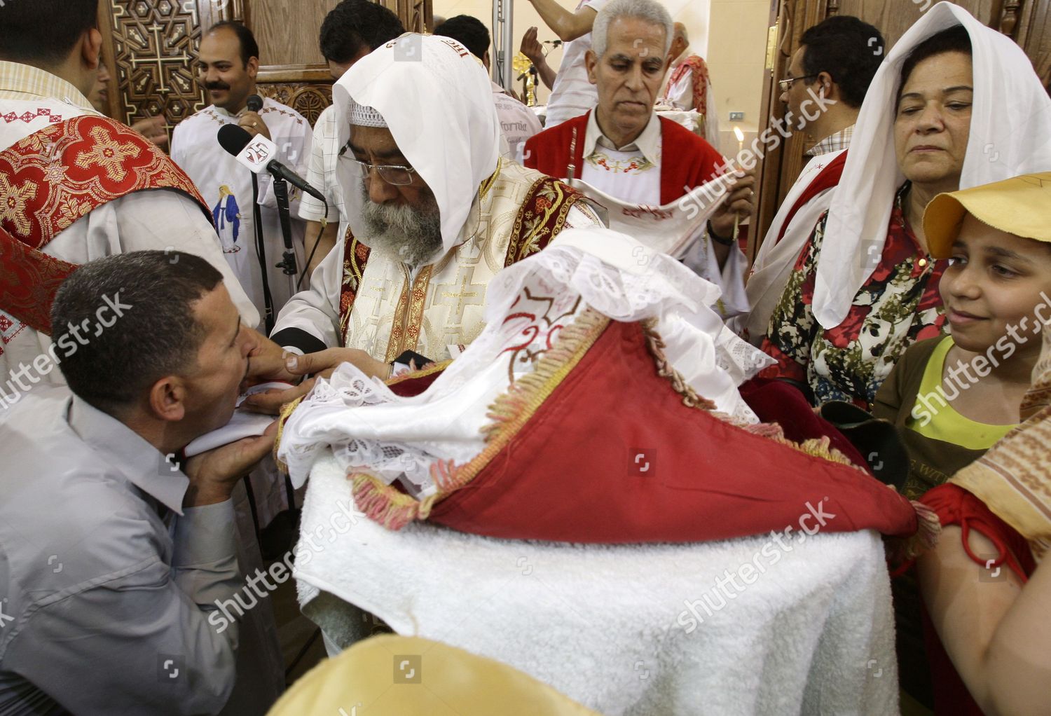 Egyptian Coptic Priest Gives Communion End Editorial Stock Photo ...