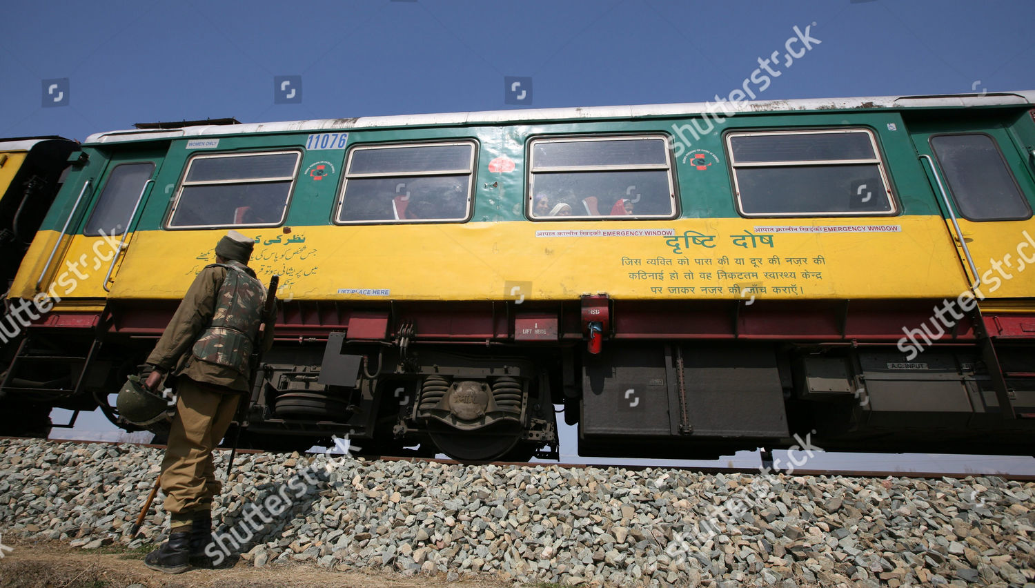 Indian Paramilitary Soldier Stands Guard Train Editorial Stock Photo ...