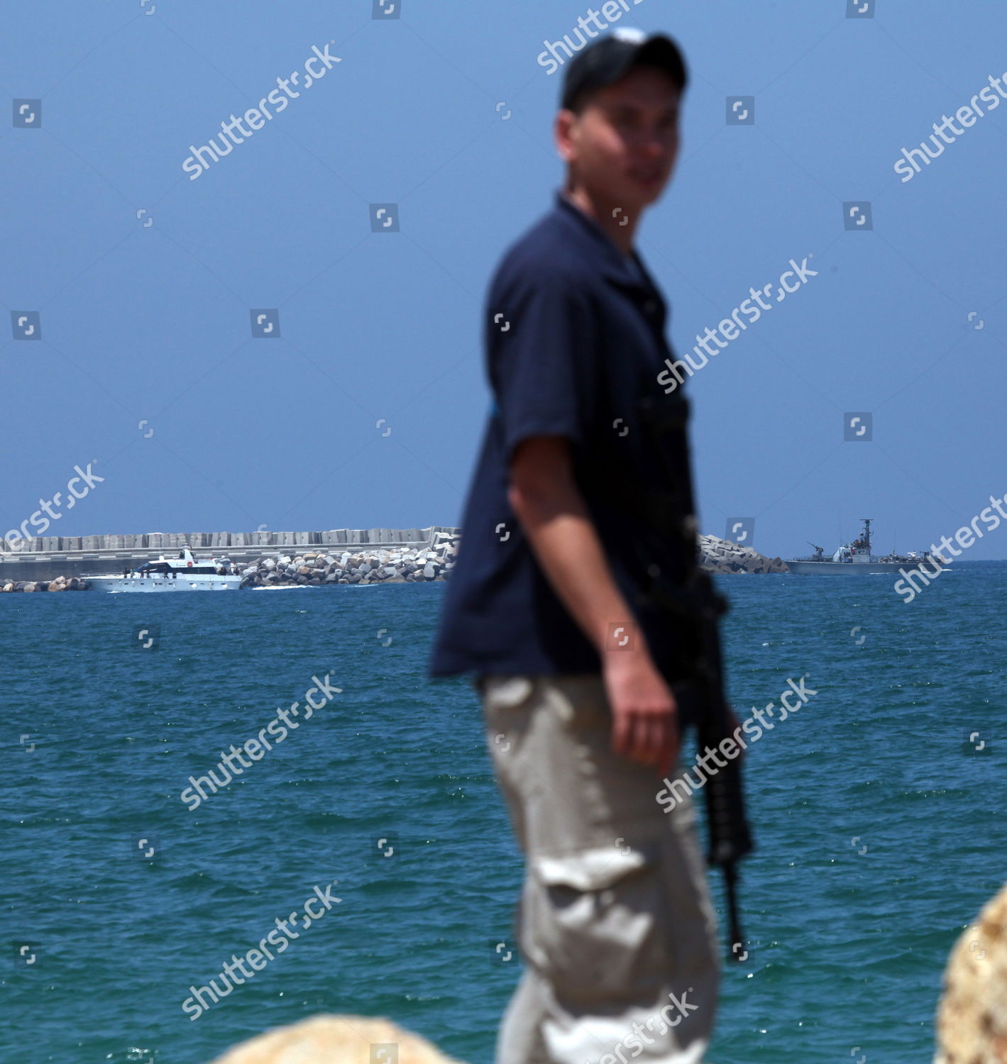 Israeli Security Guard On Shore Israeli Editorial Stock Photo - Stock ...