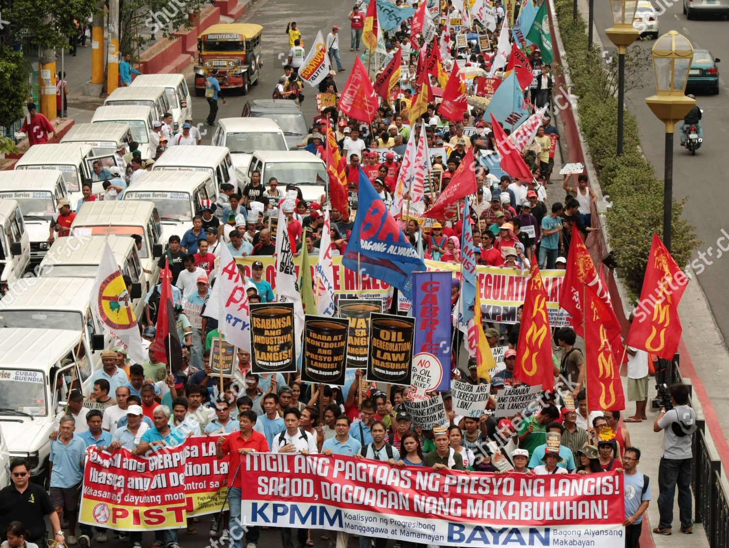 Filipinos March During Protest Caravan Manila Editorial Stock Photo ...