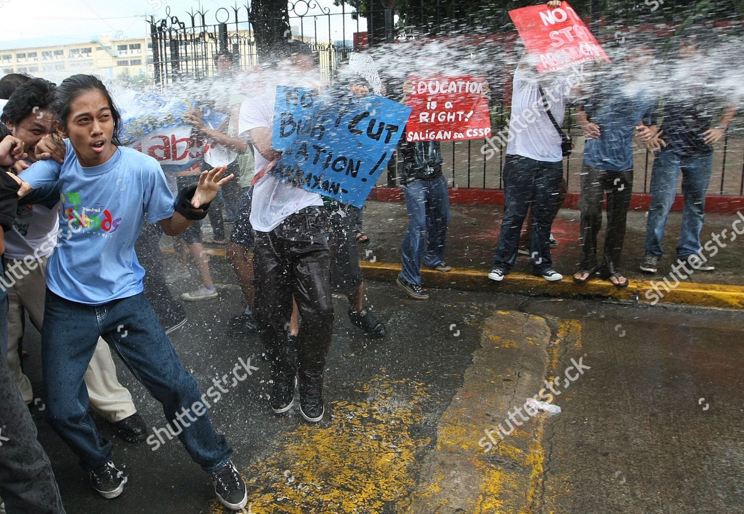 Filipino Student Protesters Dispersed By Police Editorial Stock Photo ...
