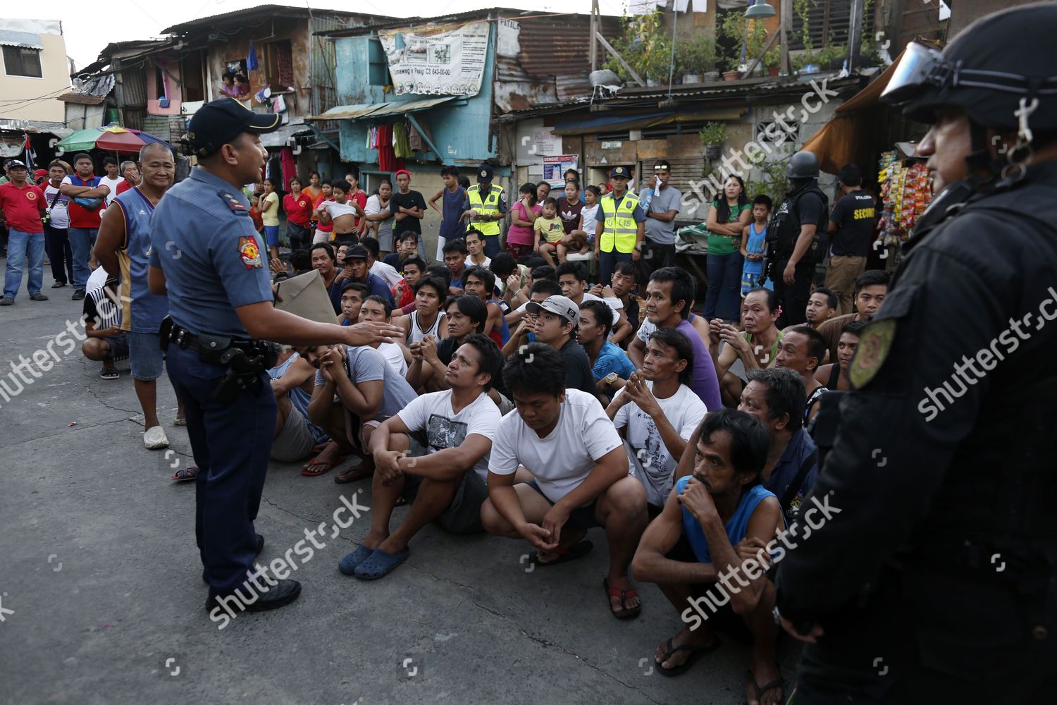 1921 Filipino Policeman Speaks Residents Sitting Editorial Stock Photo ...