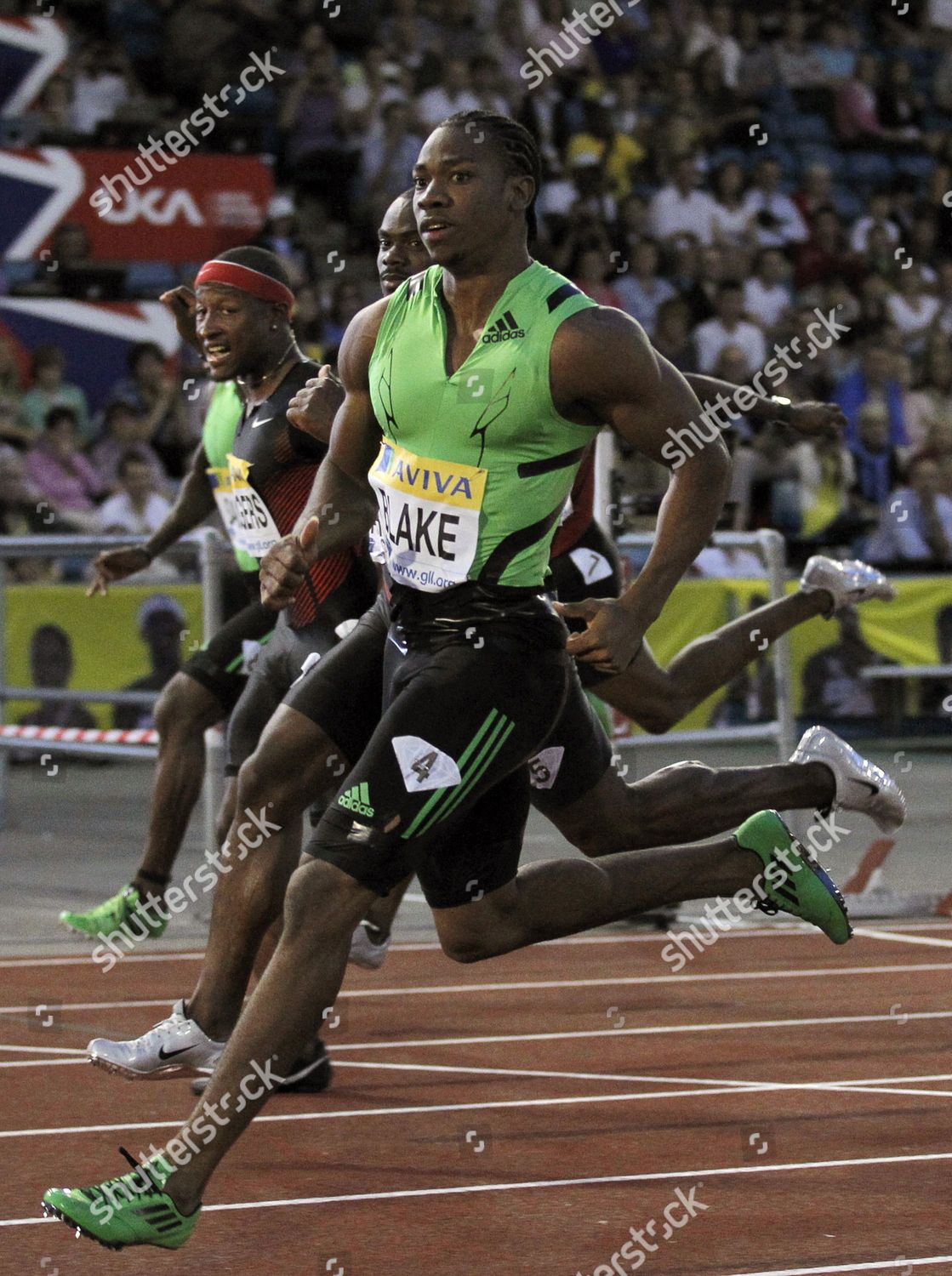 Yohan Blake Front Jamaica Crosses Finish Editorial Stock Photo - Stock ...