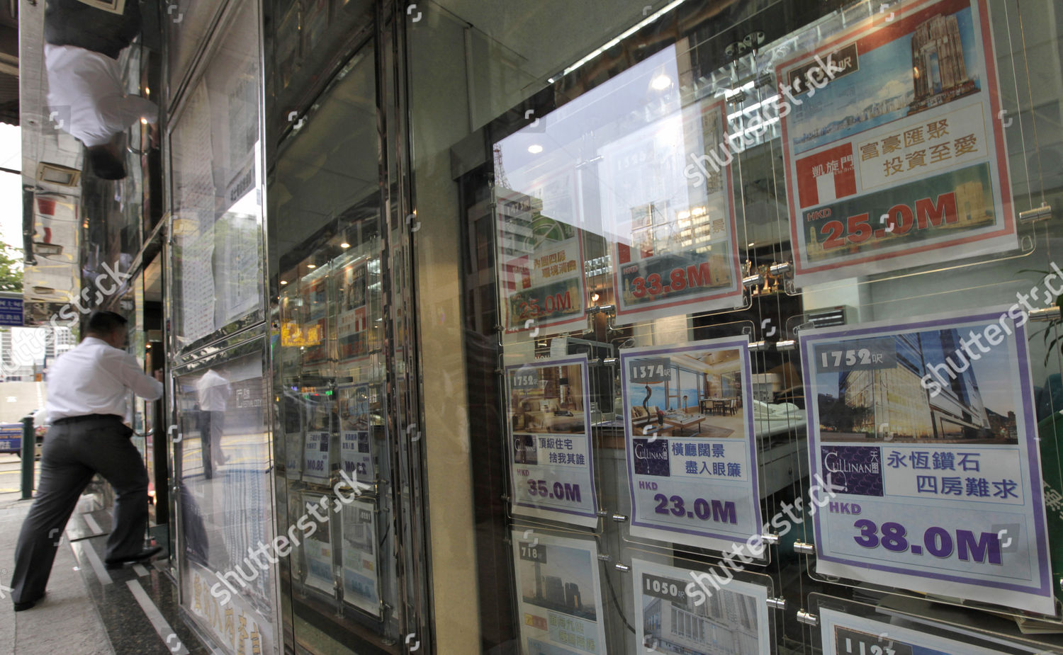 Real Estate Agency Advertisements Window Displaying Editorial Stock ...