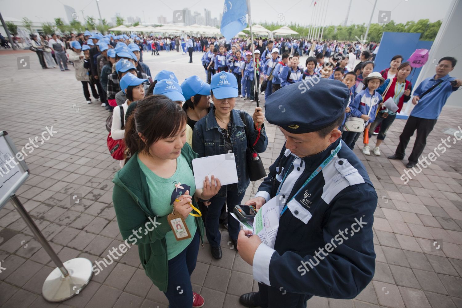 Expo Security Guard Checks Paperwork Tour Editorial Stock Photo - Stock ...