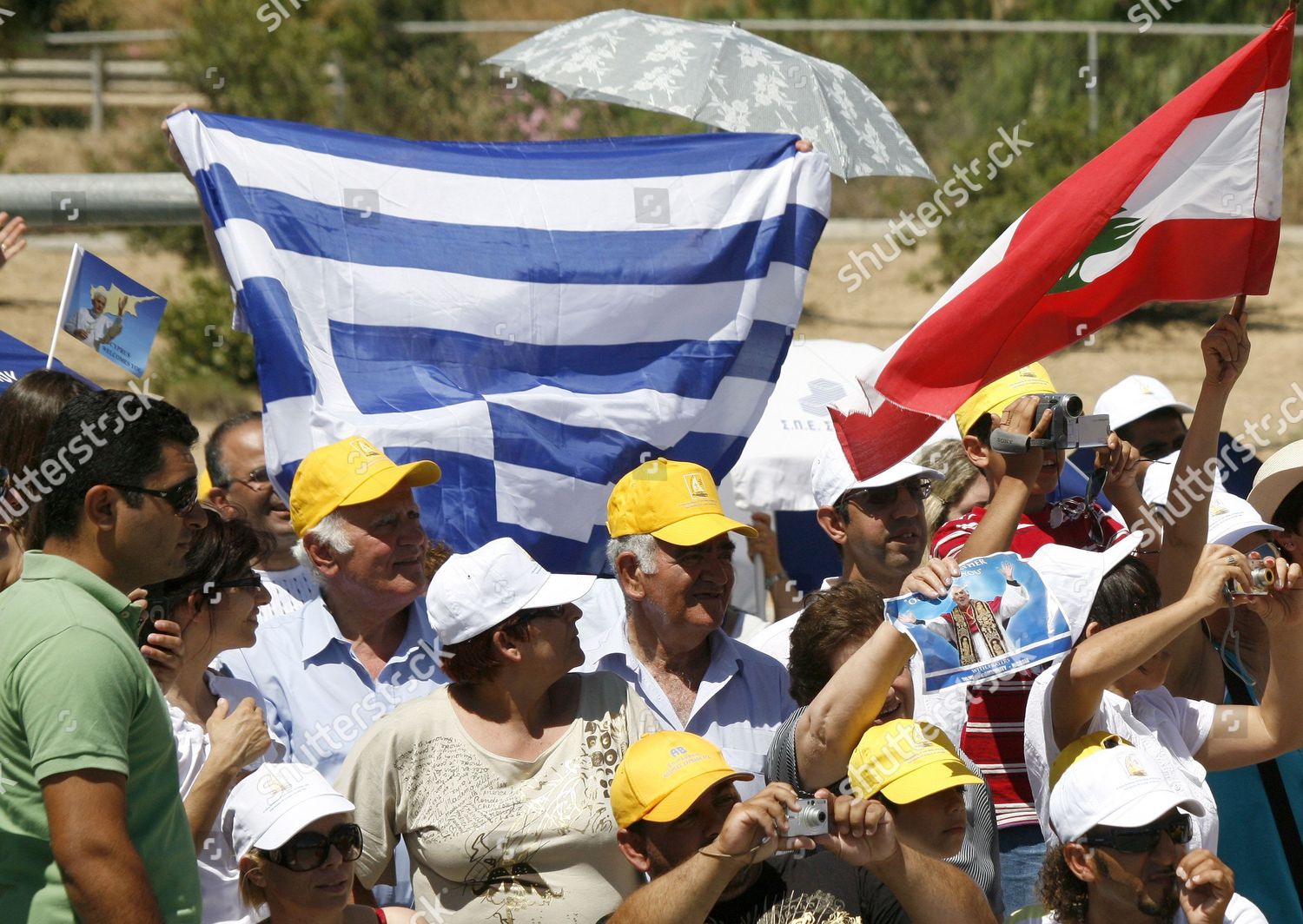 Cypriot Maronites Welcoming Pope Benedict Xvi Editorial Stock Photo ...