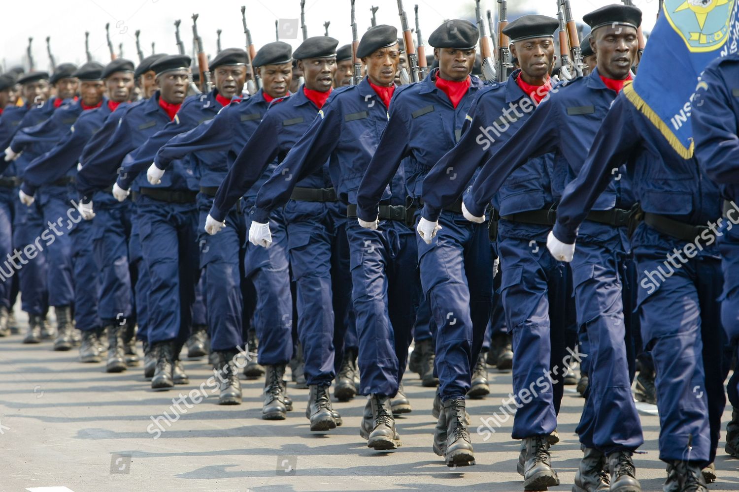 Congolese Police Officers March During Parade Editorial Stock Photo ...