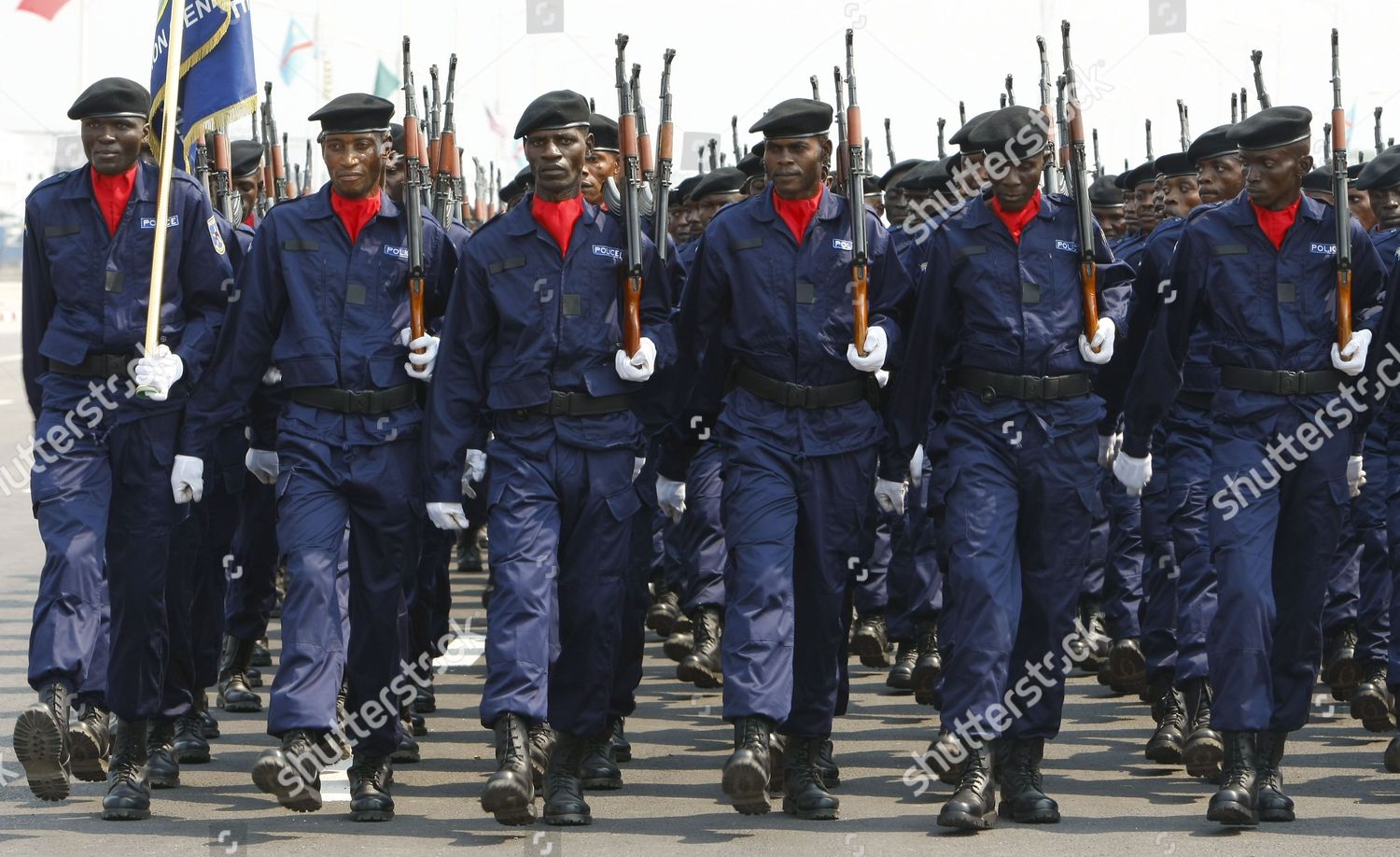 Congolese Police Officers March During Parade Editorial Stock Photo ...