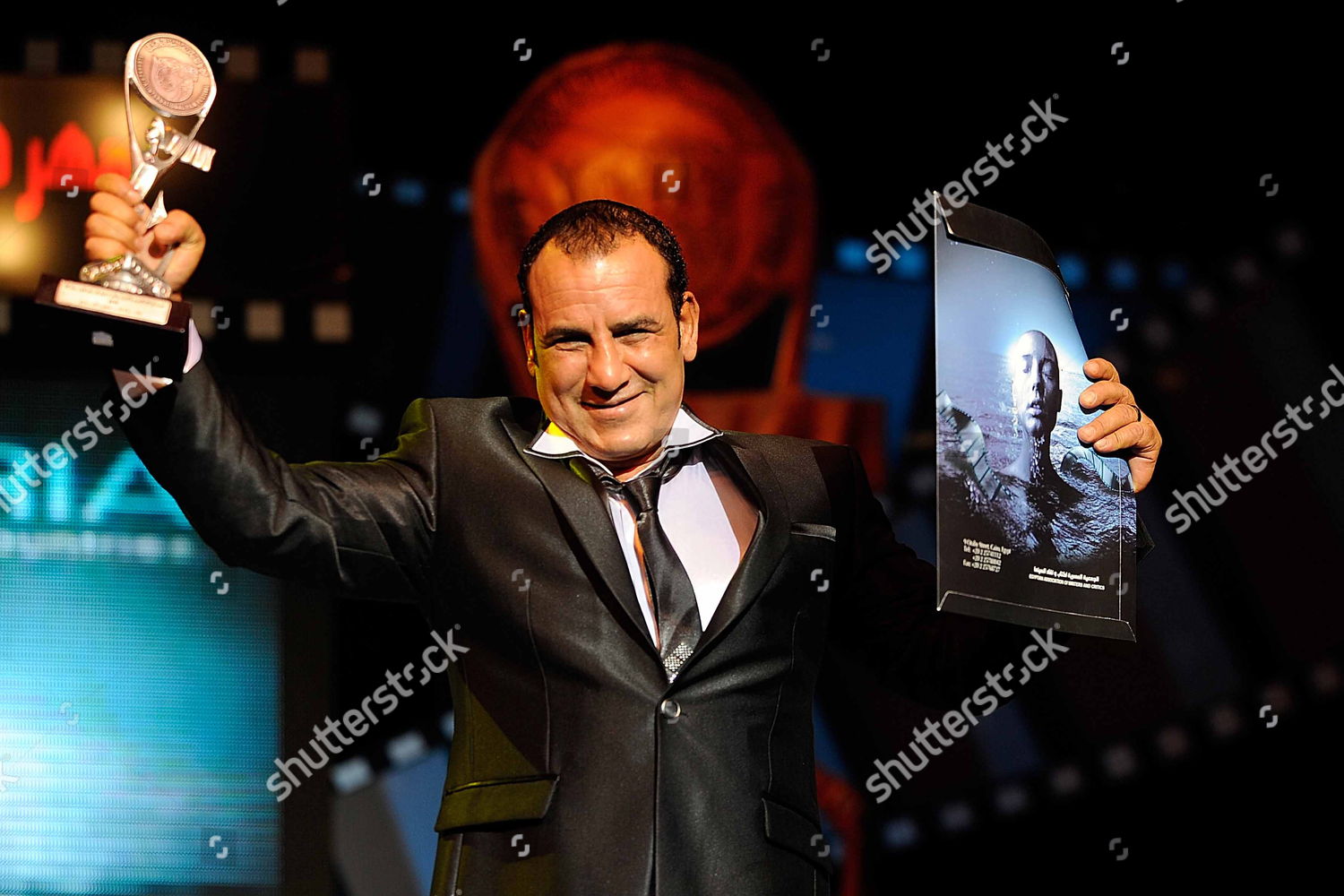 Egyptian Actor Mohamed Lotfy Holding Honorary Editorial Stock Photo ...