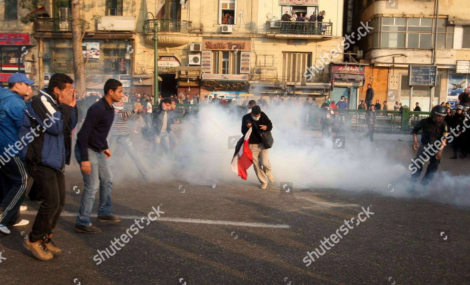 Smoke Rises Tear Gas Used By Editorial Stock Photo - Stock Image ...