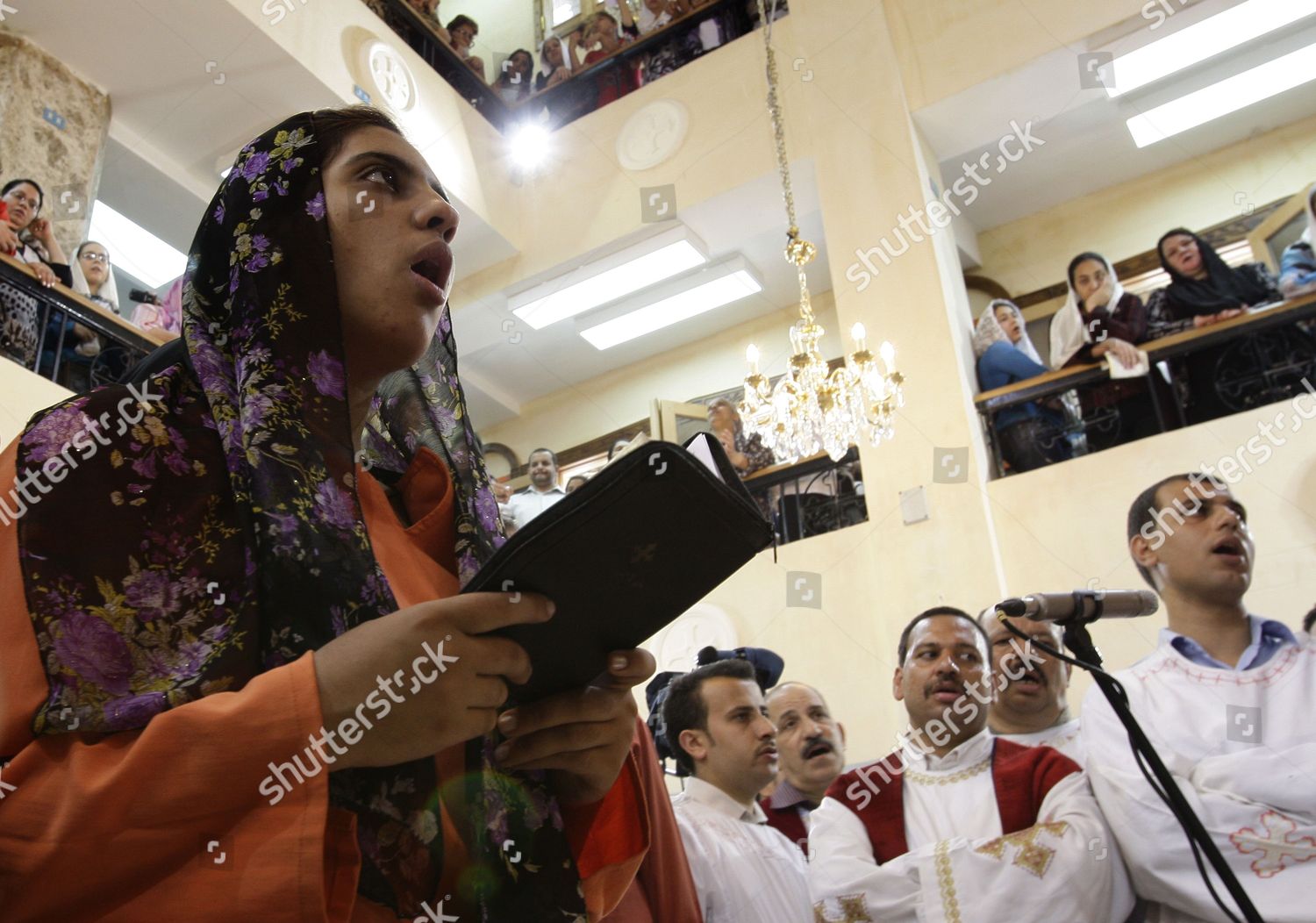 Egyptian Coptic Woman Attends Sunday Mass Editorial Stock Photo - Stock ...