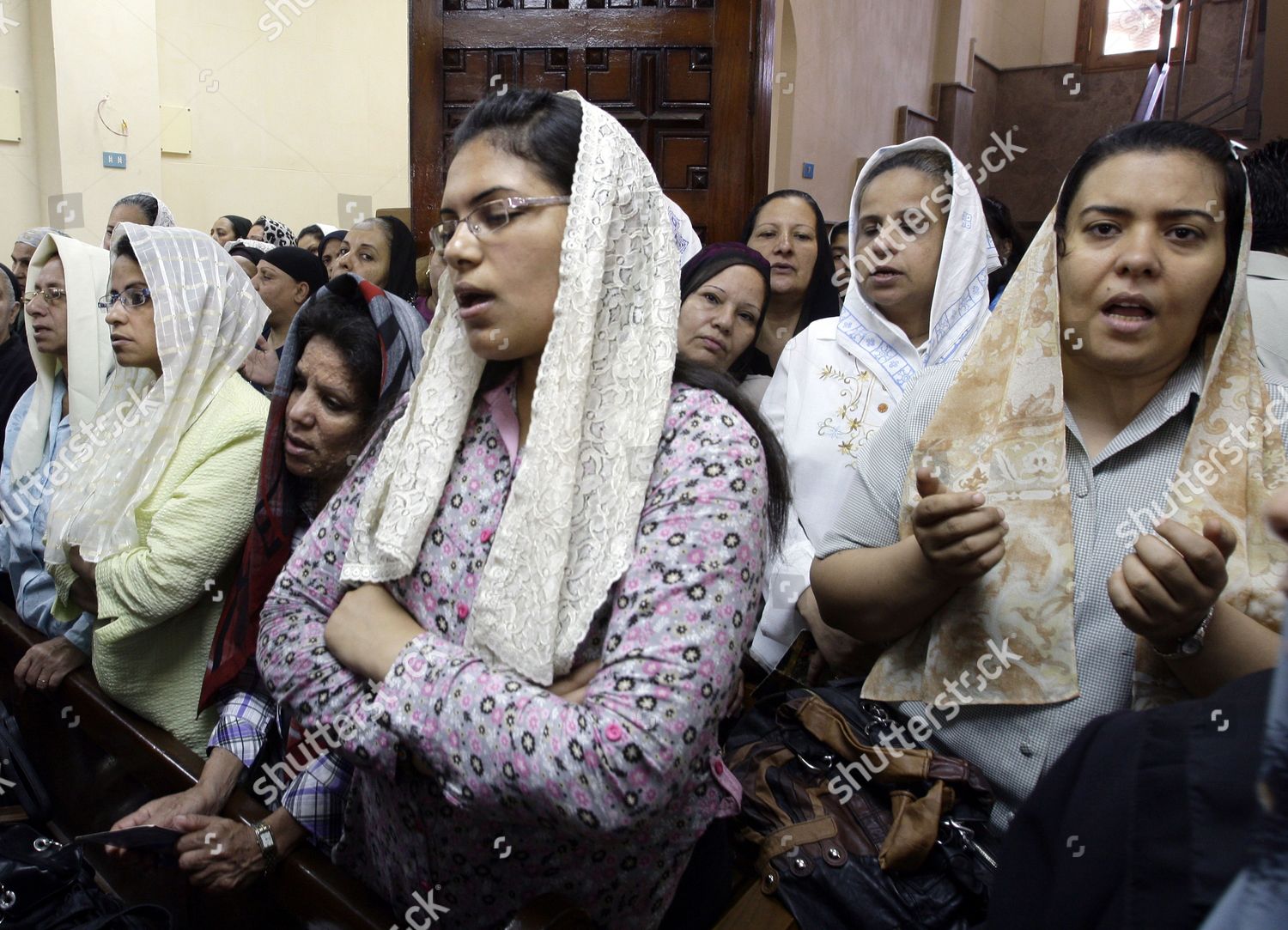 Egyptian Coptic Women Pray During Sunday Editorial Stock Photo - Stock ...