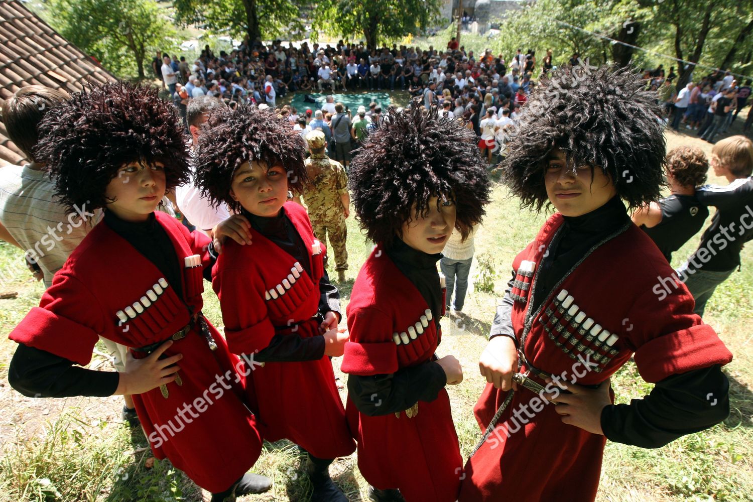 Georgian Boys Dressed National Costumes During Editorial Stock Photo ...