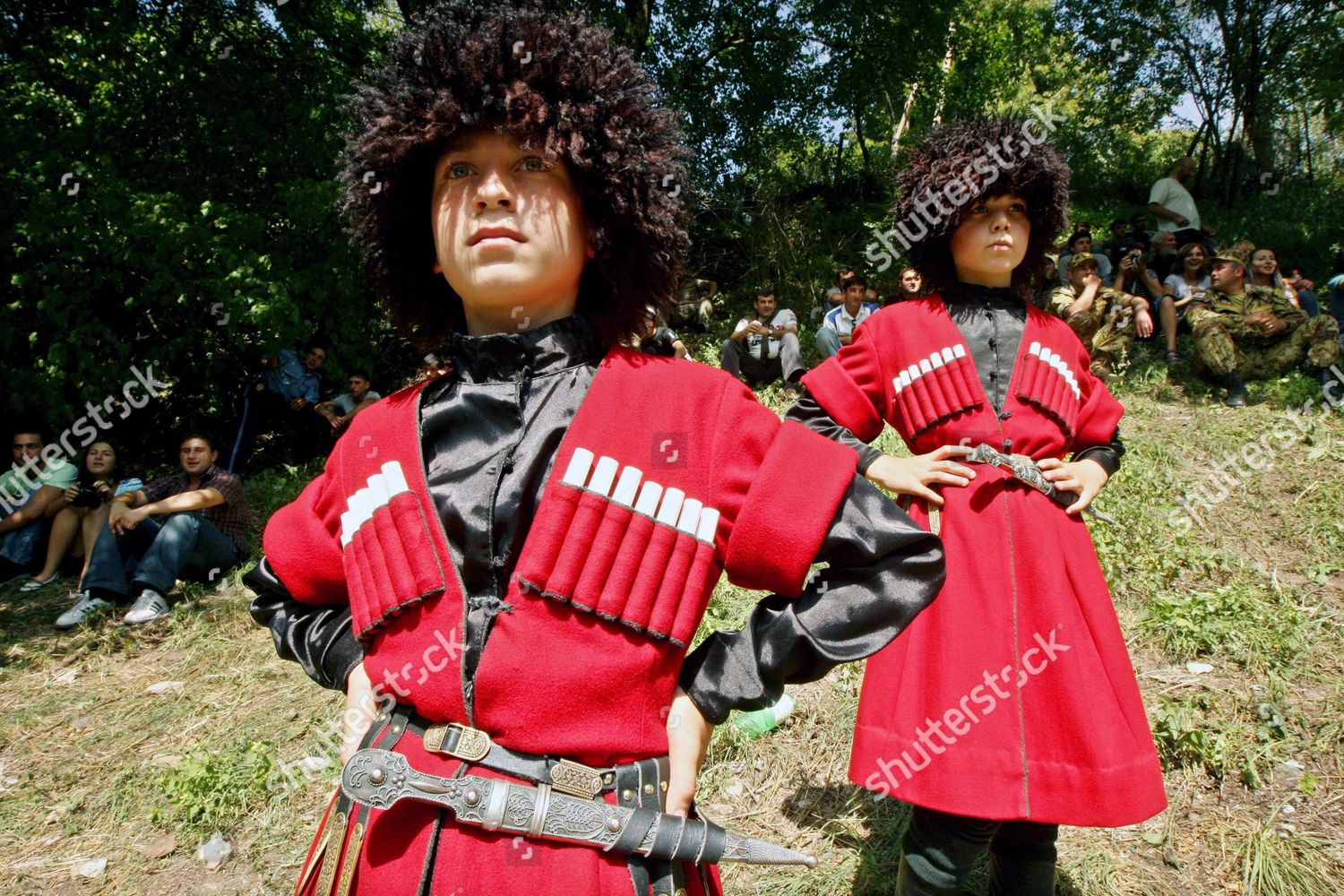 Georgian Boys Dressed National Costumes Pose Editorial Stock Photo ...