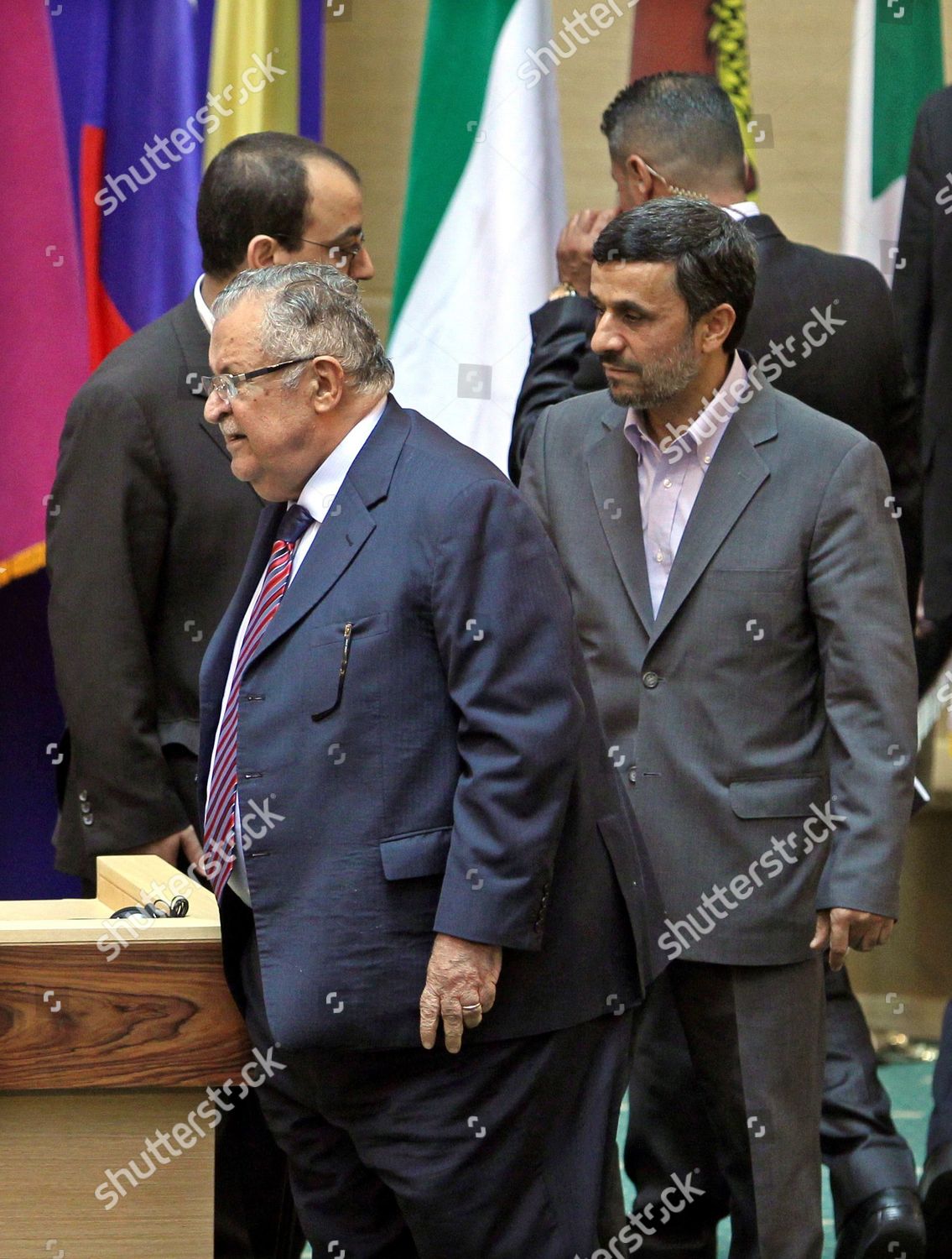 Iranian President Mahmoud Ahmadinejad R Iraqi Editorial Stock Photo ...