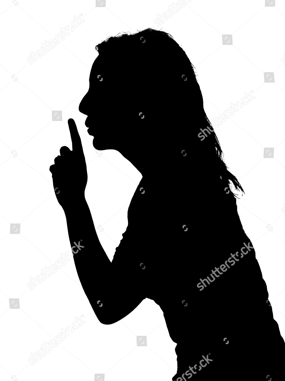 Model Released Silhouette Woman Hushing Editorial Stock Photo - Stock ...