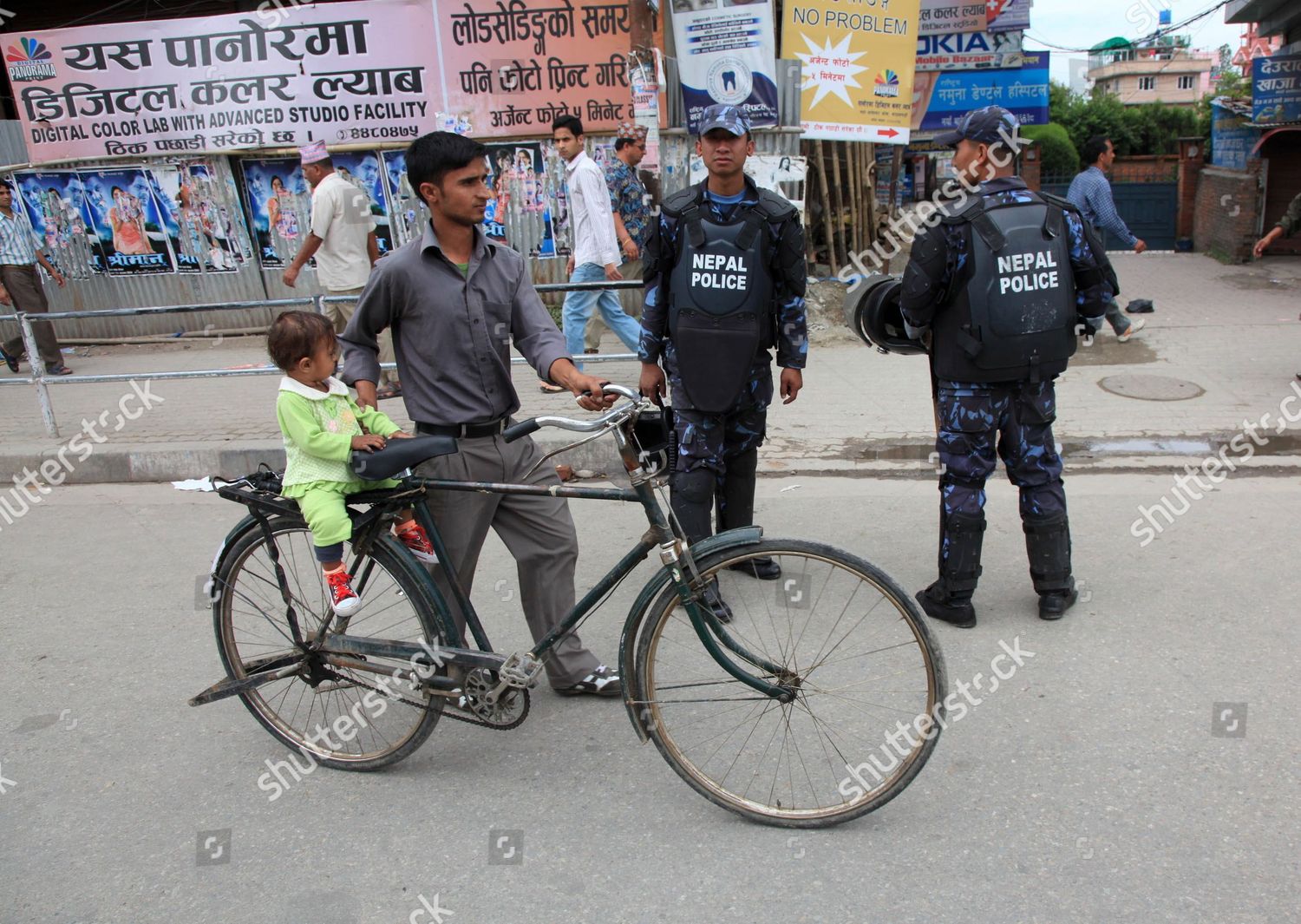 Nepalese Father Rides His Child He Editorial Stock Photo - Stock Image ...