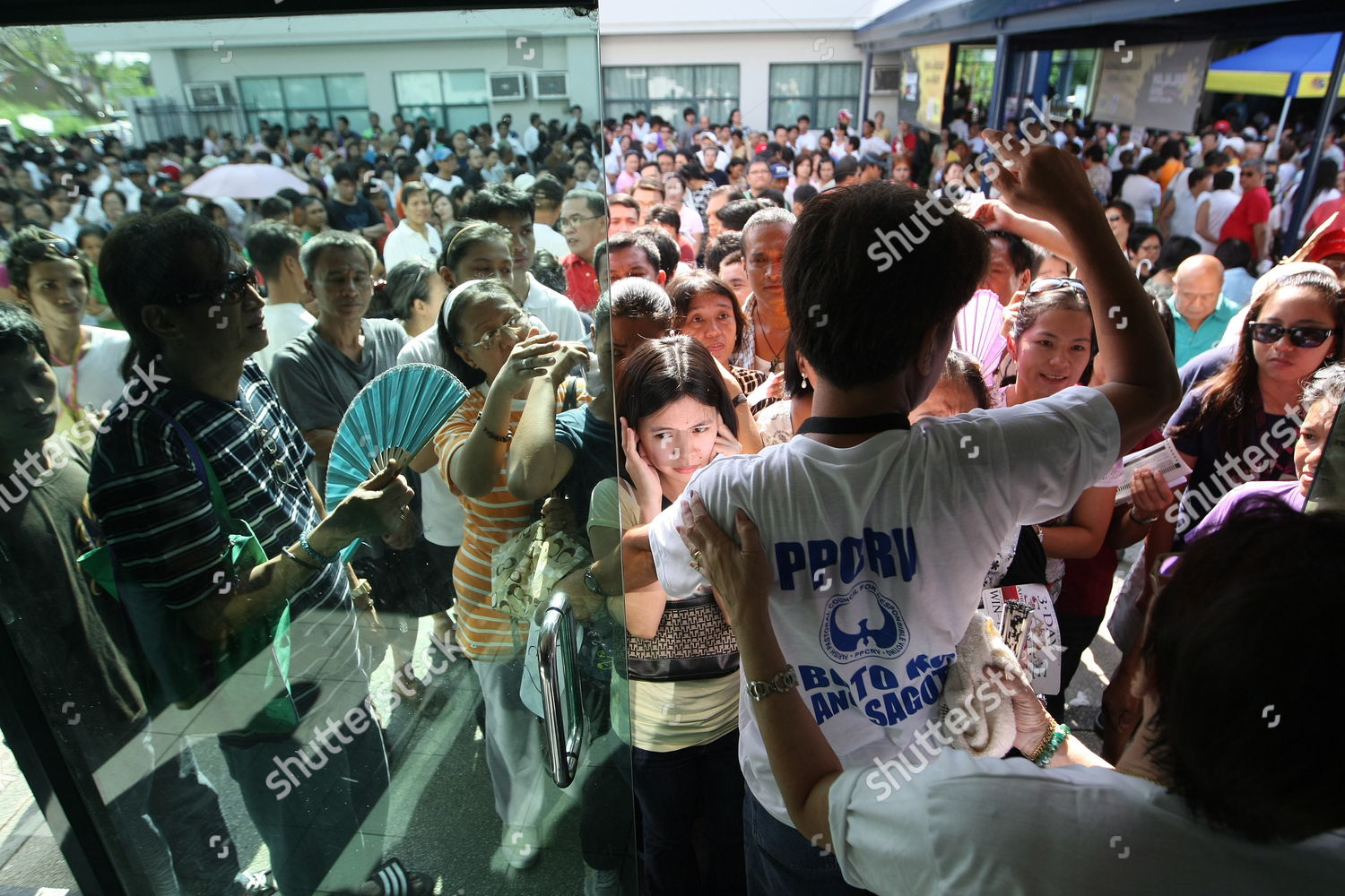 Filipinos Crowd Entrance Voting Precinct On Editorial Stock Photo ...