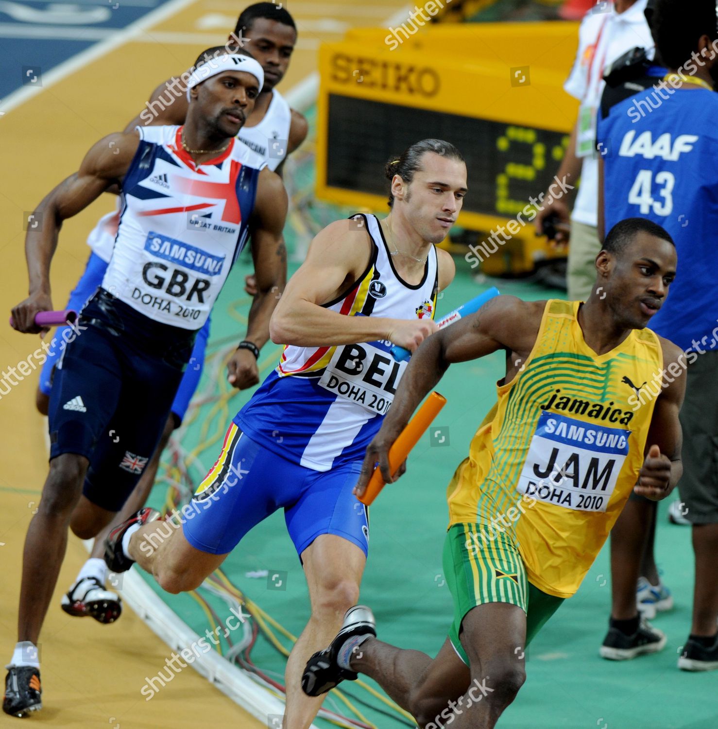 Athletes Competing 4x400 Metres Relay Final Editorial Stock Photo ...