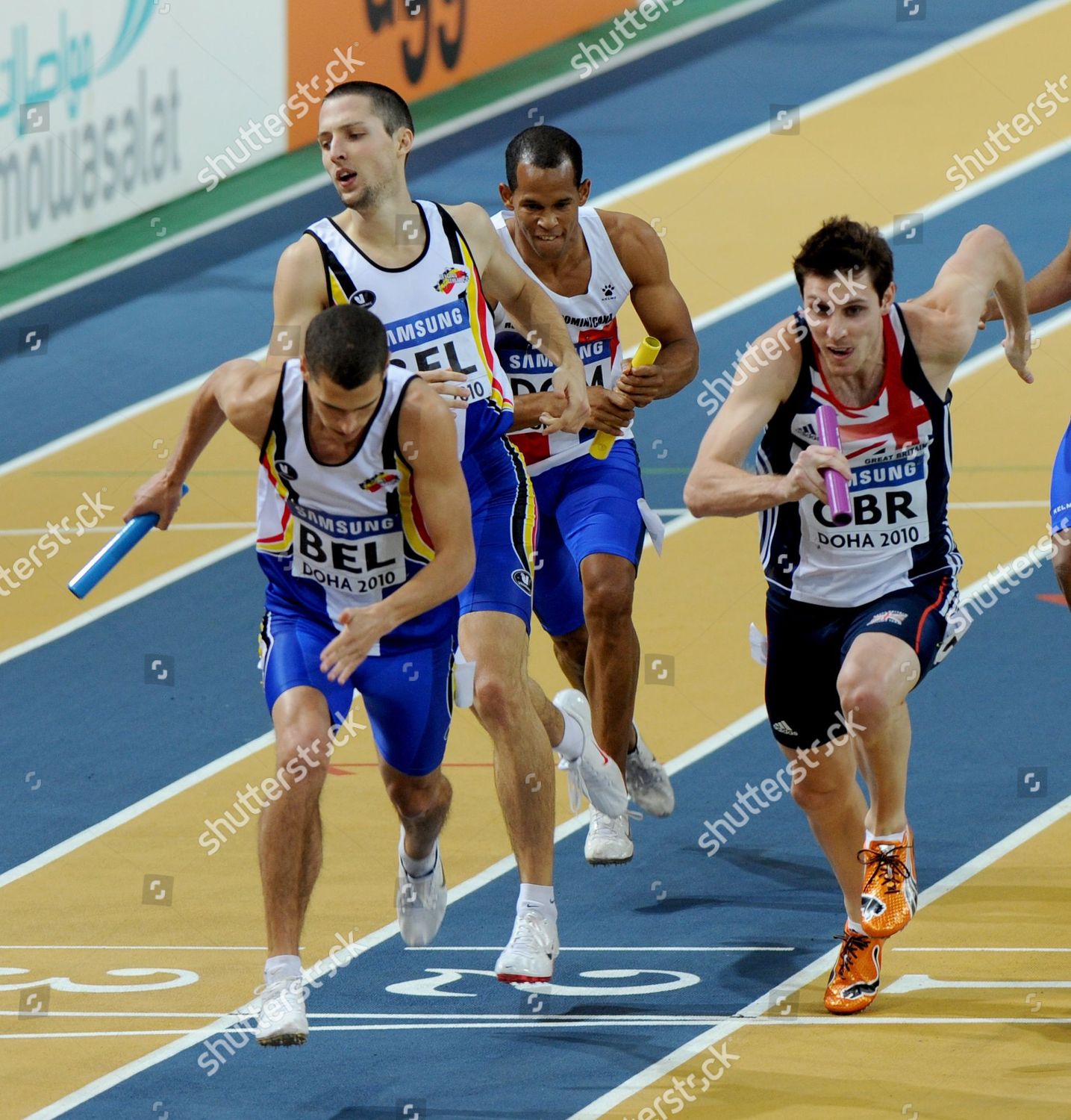 Athletes Competing 4x400 Metres Relay Final Editorial Stock Photo ...