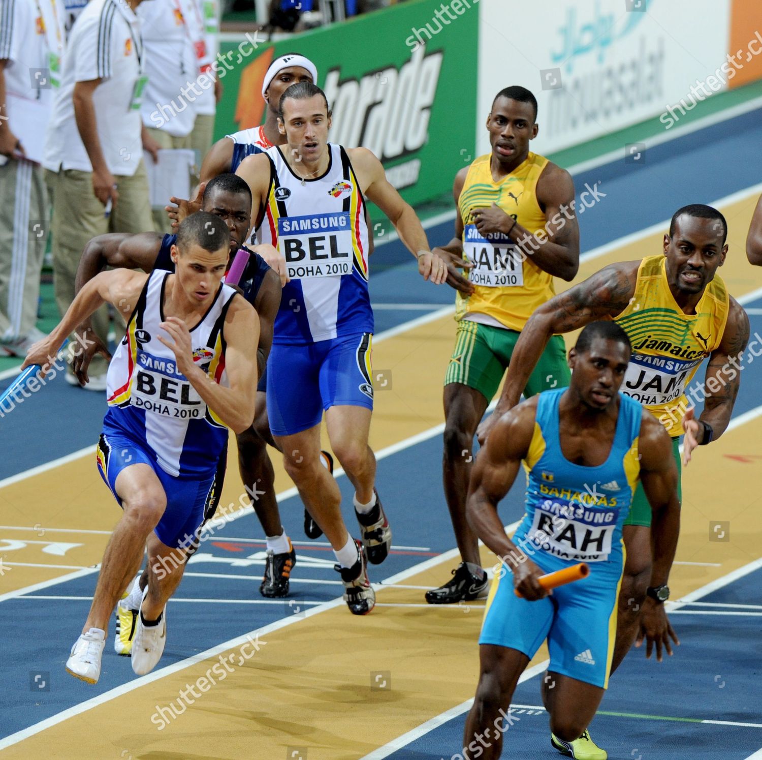 Athletes Competing 4x400 Metres Relay Final Editorial Stock Photo ...