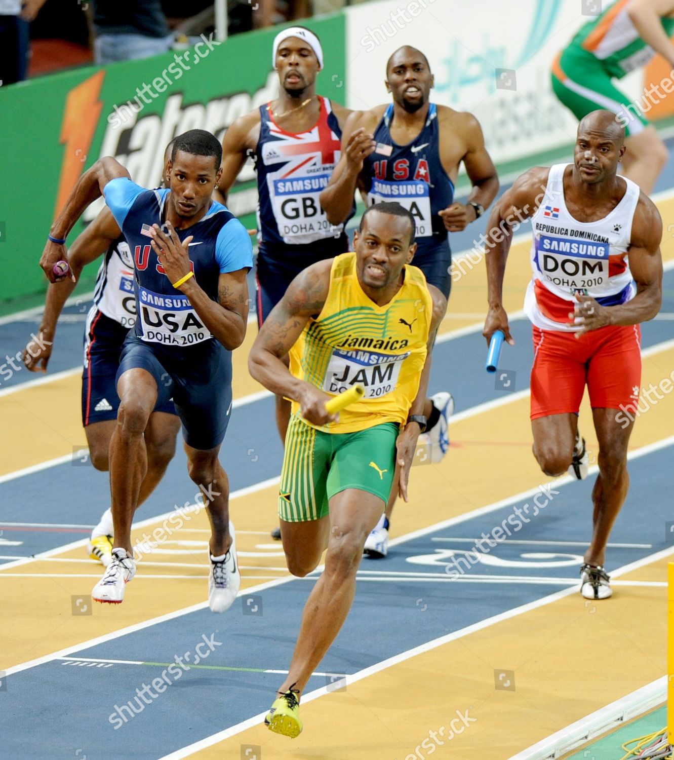 Jamaican Sprinter Leading Mens Heat 1 Editorial Stock Photo - Stock ...