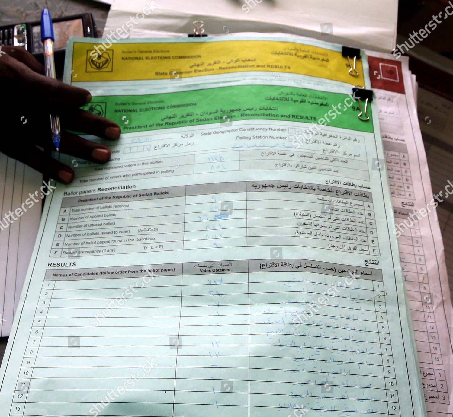Ballot Tabulation Form Shows Results Voting Editorial Stock Photo ...