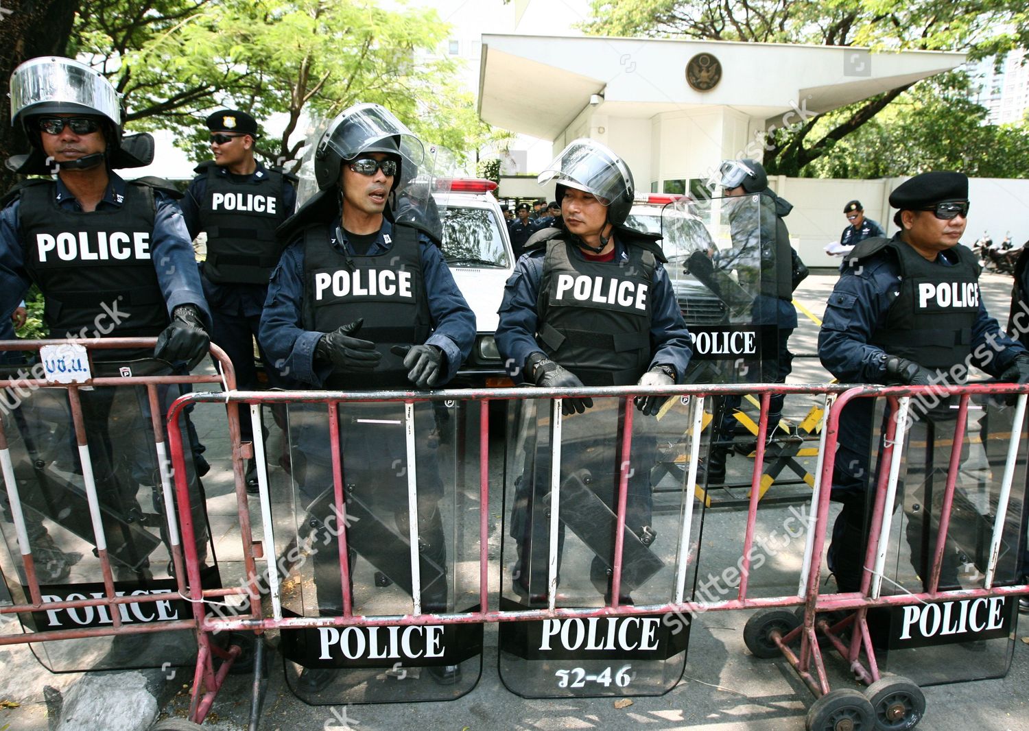 Thai Riot Police On Duty Supporters Editorial Stock Photo - Stock Image ...
