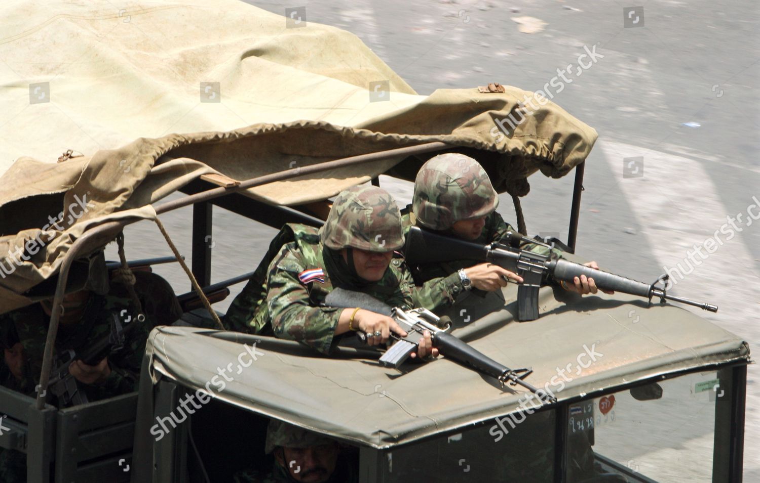 Thai Soldiers Aim Their Rifles Military Editorial Stock Photo - Stock ...