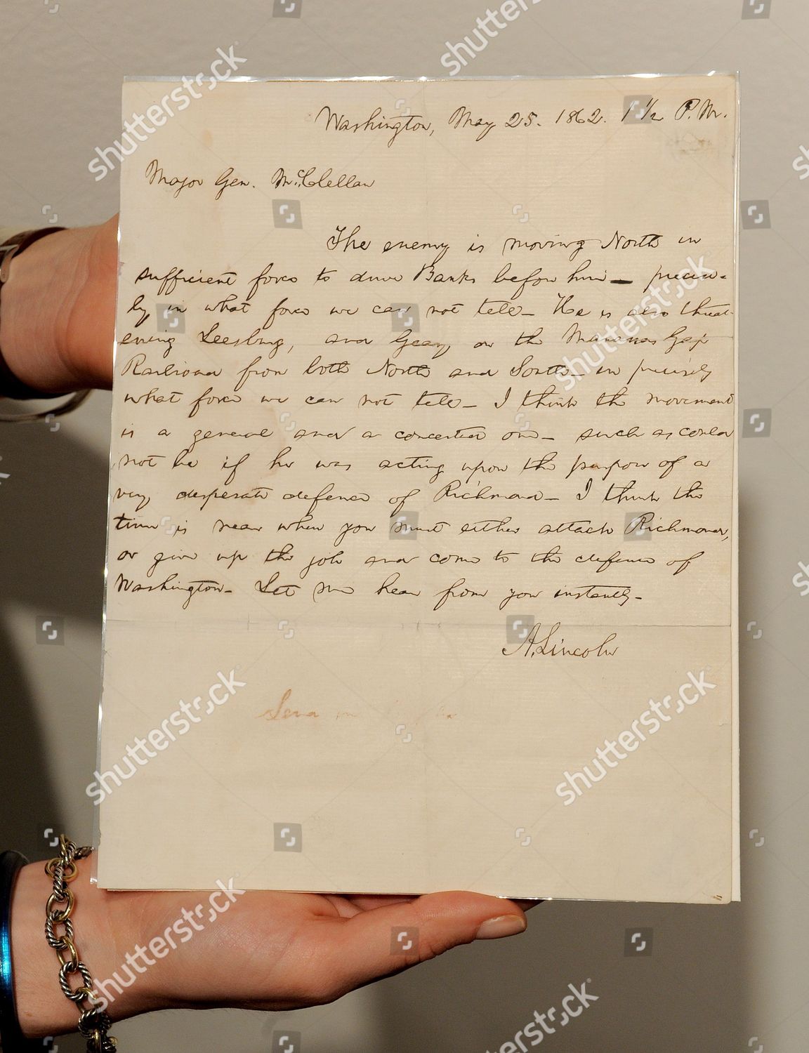 Civil Warera Letter Abraham Lincoln General Editorial Stock Photo ...