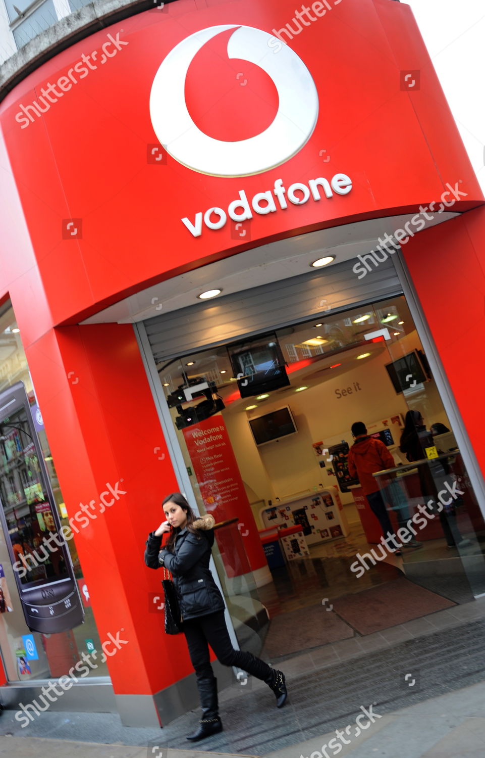 Customer Exists Vodafone Store London Britain Editorial Stock Photo ...