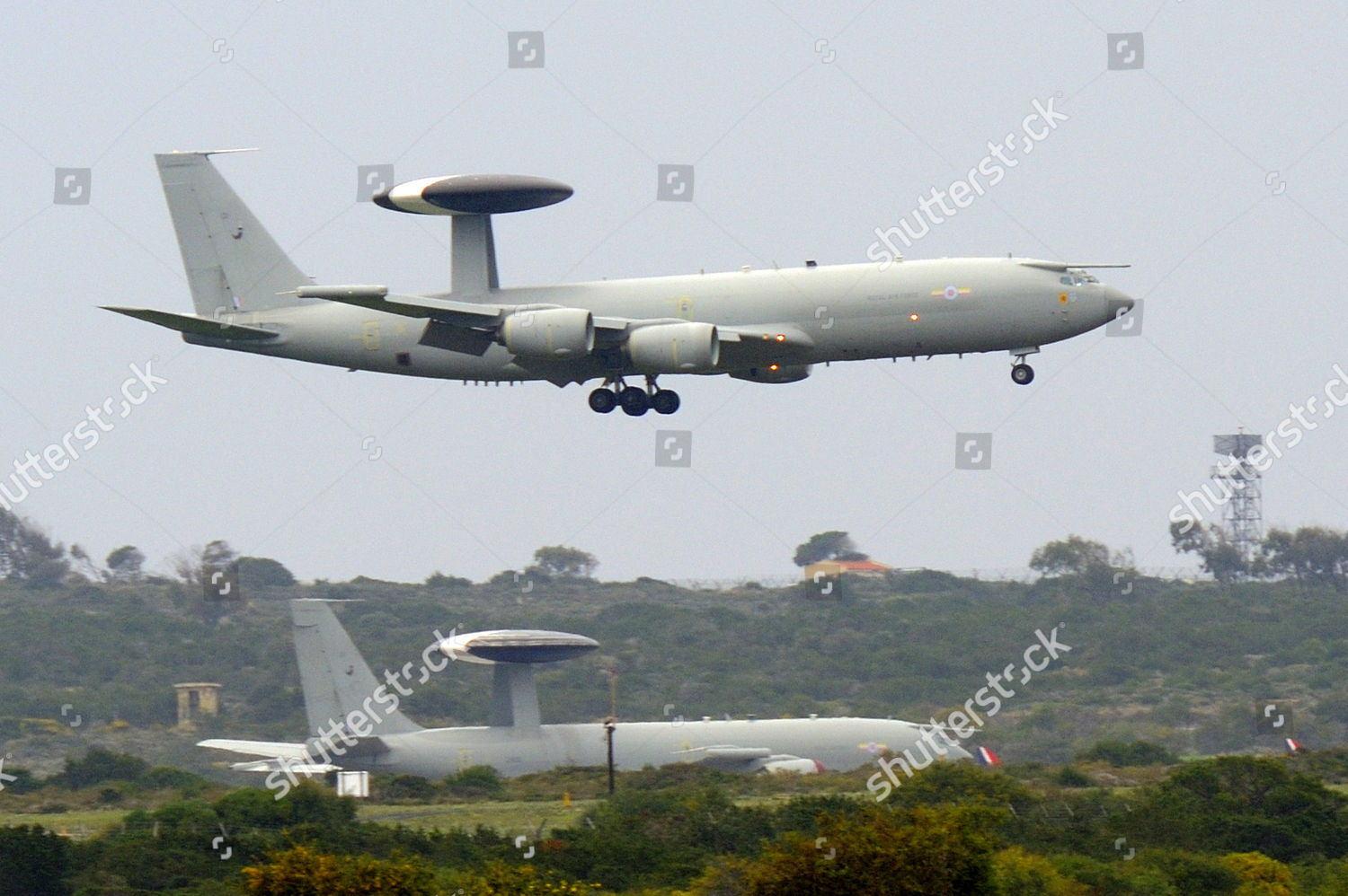 British Raf Awac Plane Prepares Land Editorial Stock Photo - Stock ...