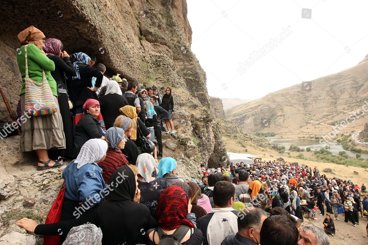 Georgian Orthodox Wait Winding Queue On Editorial Stock Photo - Stock ...