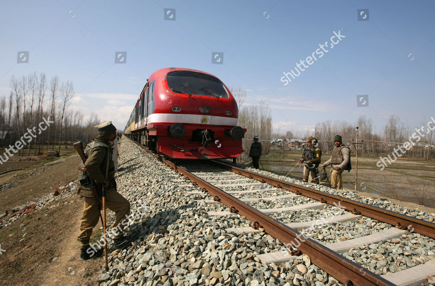 Indian Paramilitary Soldiers Stand Guard Train Editorial Stock Photo ...