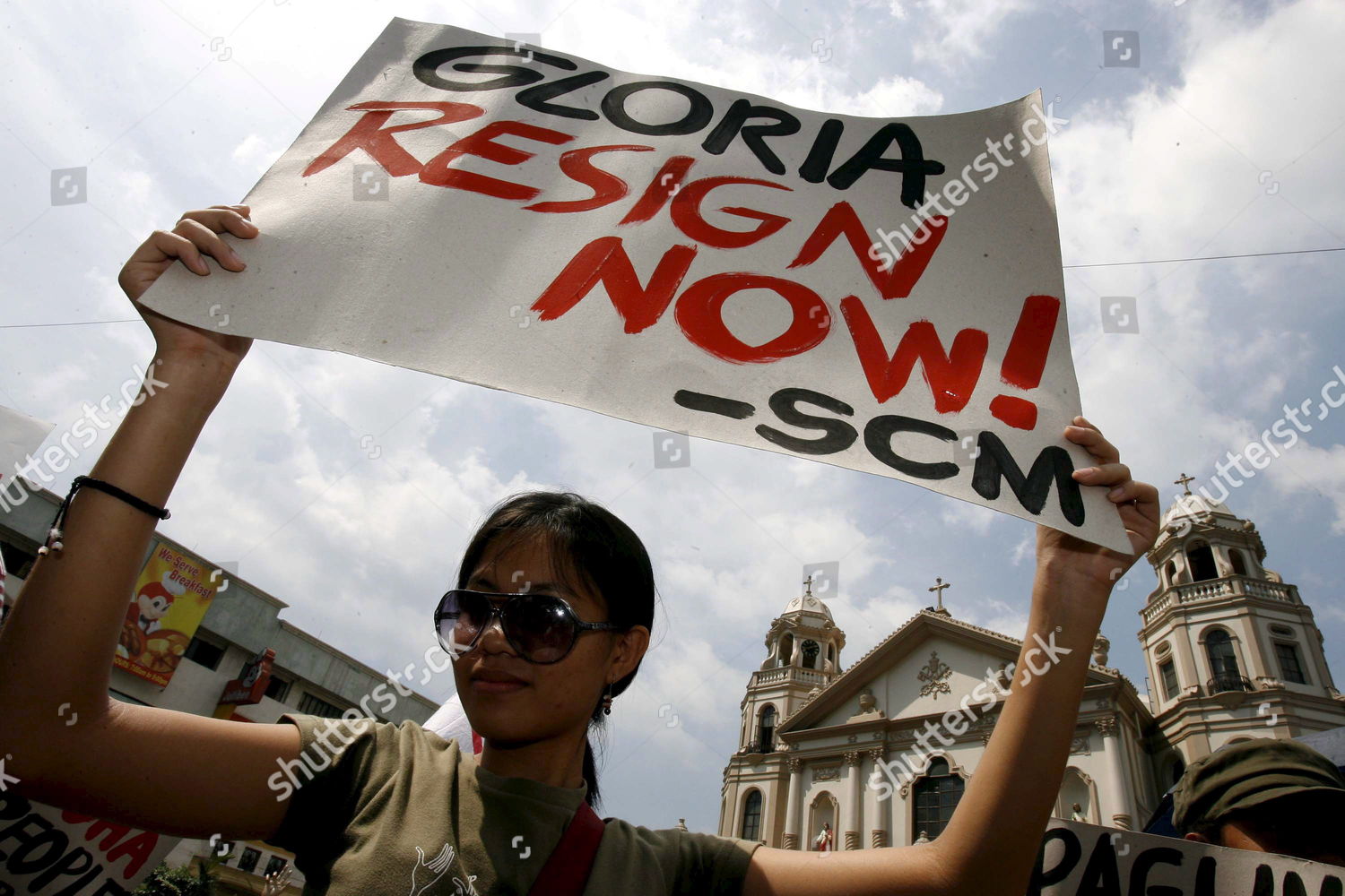 Filipino Protester Display Placard Rally Calling Editorial Stock Photo ...
