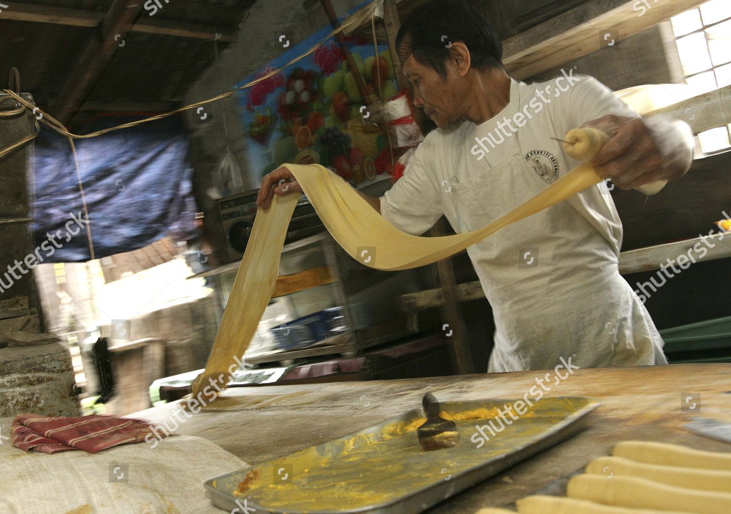 Filipino Baker Prepares Dough His Bakery Editorial Stock Photo - Stock ...