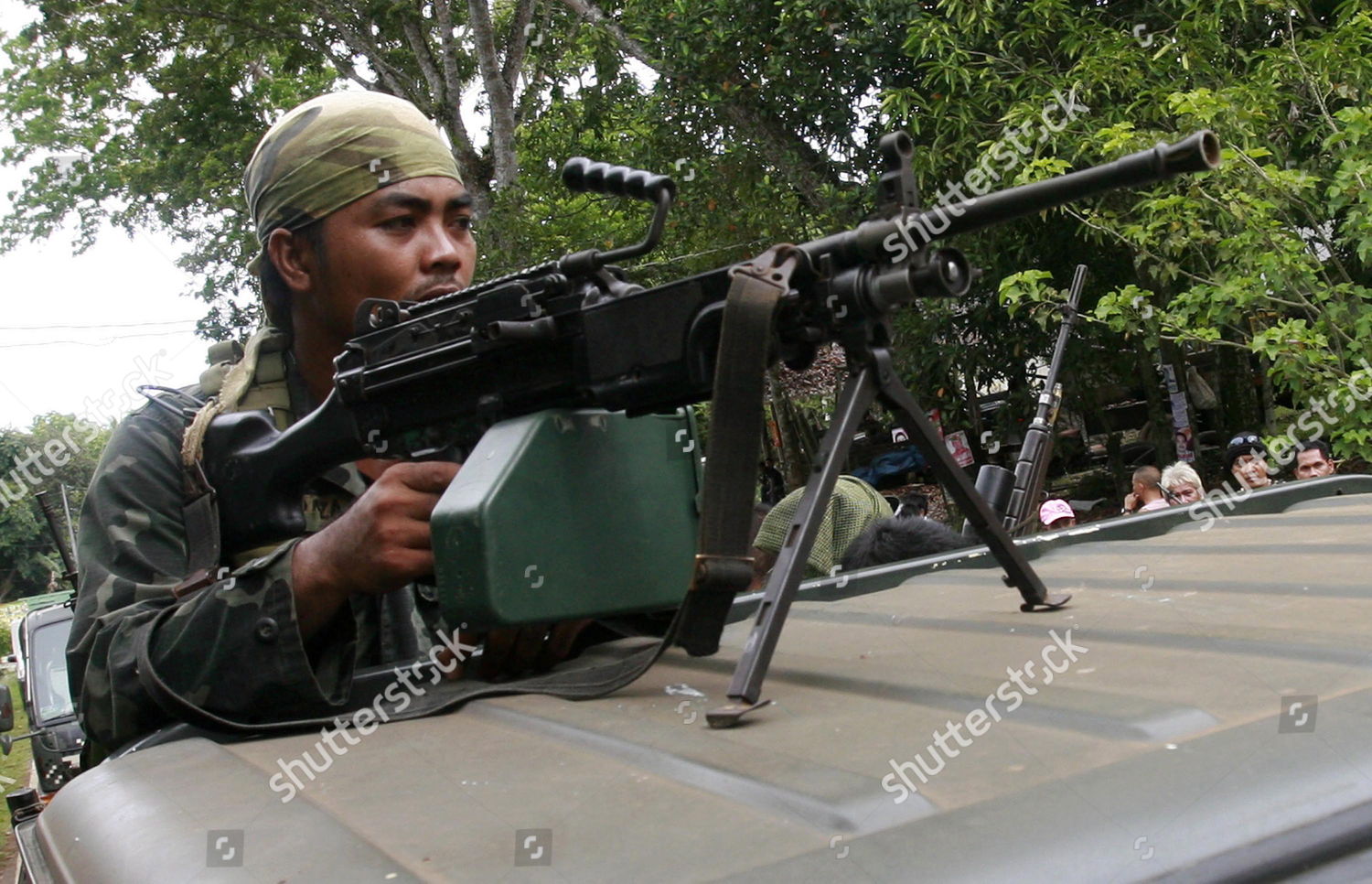 Philippine Marine Mounts His Minimi Submachinegun Editorial Stock Photo ...