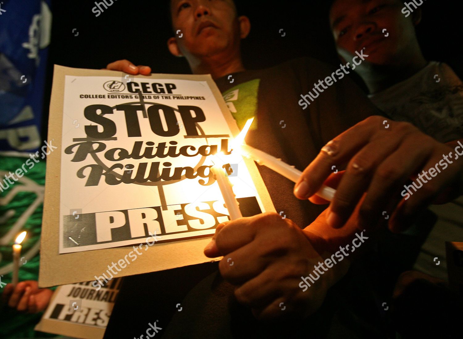 Filipinos Light Candles During Rally Quezon Editorial Stock Photo ...