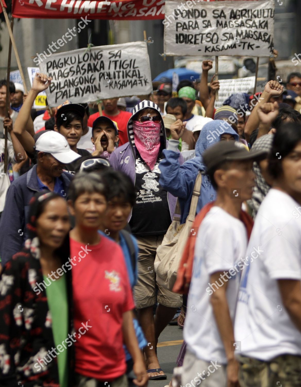 Filipinos March Street Manila Philippines On Editorial Stock Photo ...