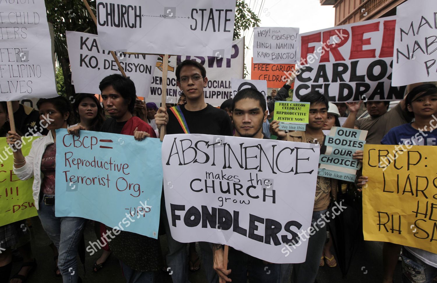 Filipino Reproductive Health Advocates Hold Placcards Editorial Stock ...