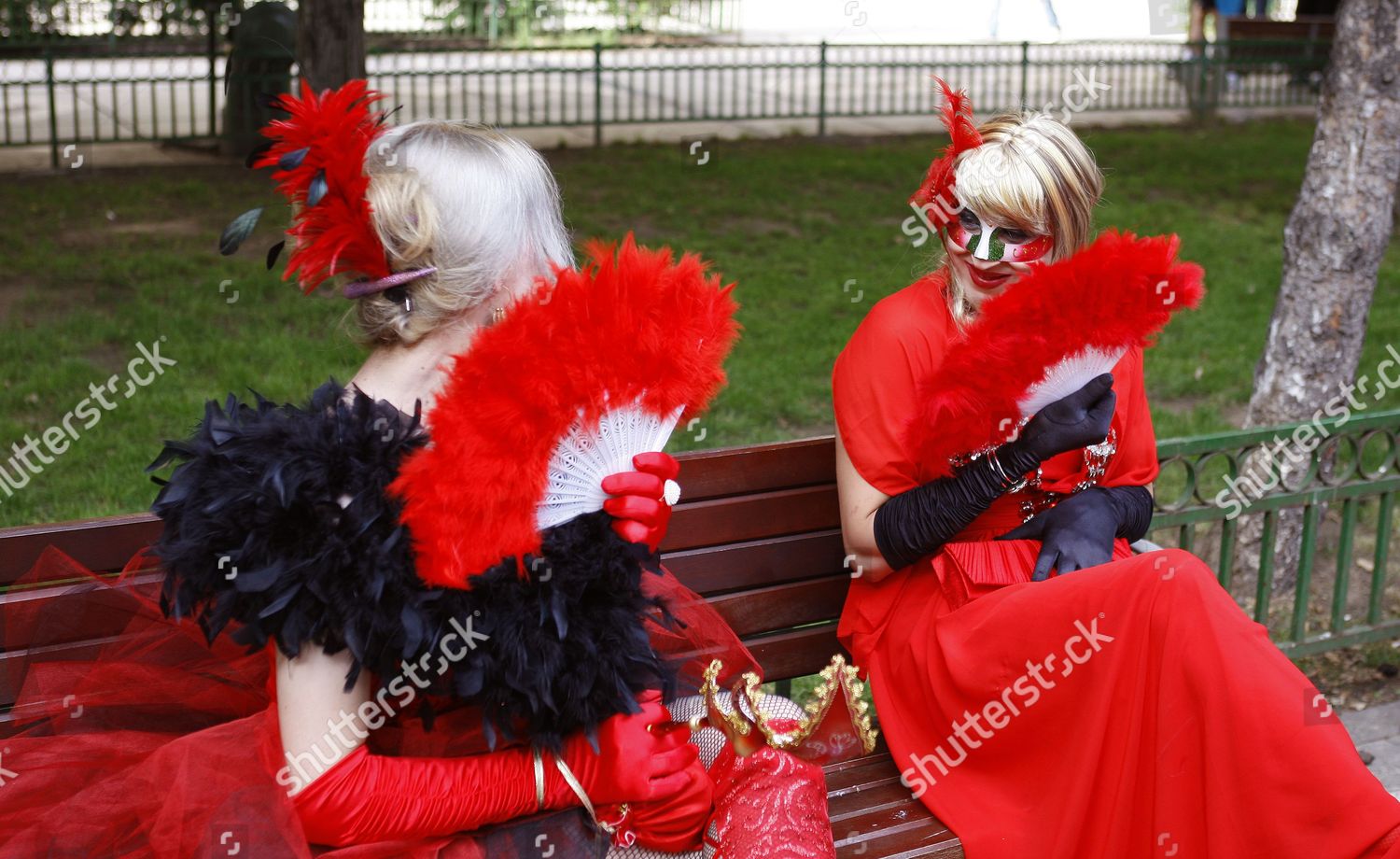 Two Drag Queens Sitting On Bench Editorial Stock Photo - Stock Image ...